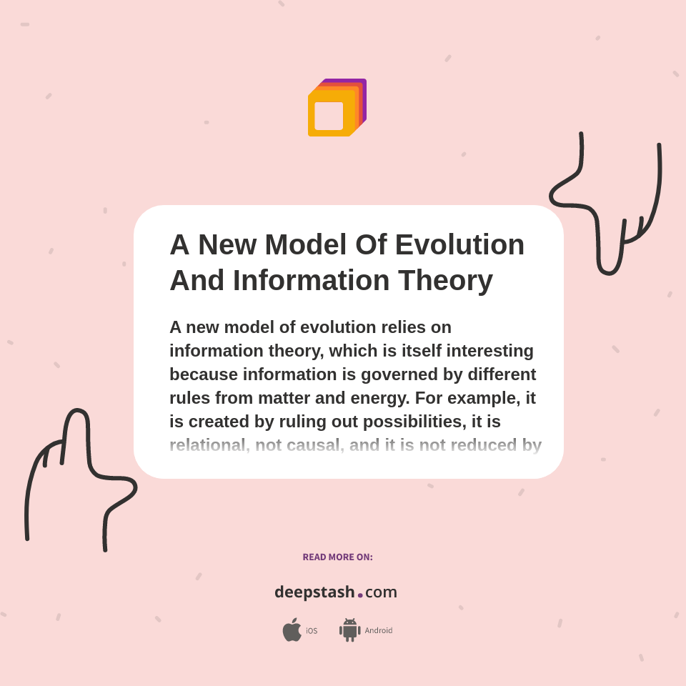 A New Model Of Evolution And Information Theory - Deepstash