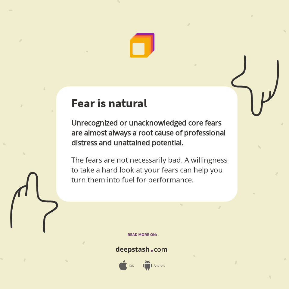 Fear is natural - Deepstash