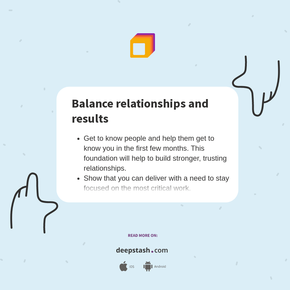 Balance relationships and results - Deepstash