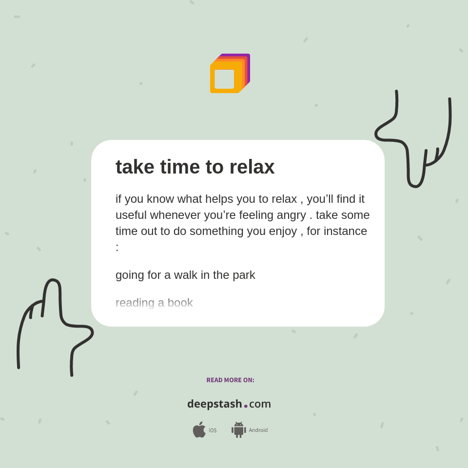 take time to relax - Deepstash