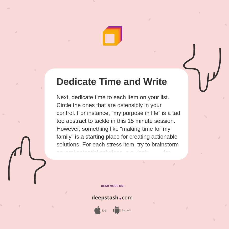 Dedicate Time and Write - Deepstash