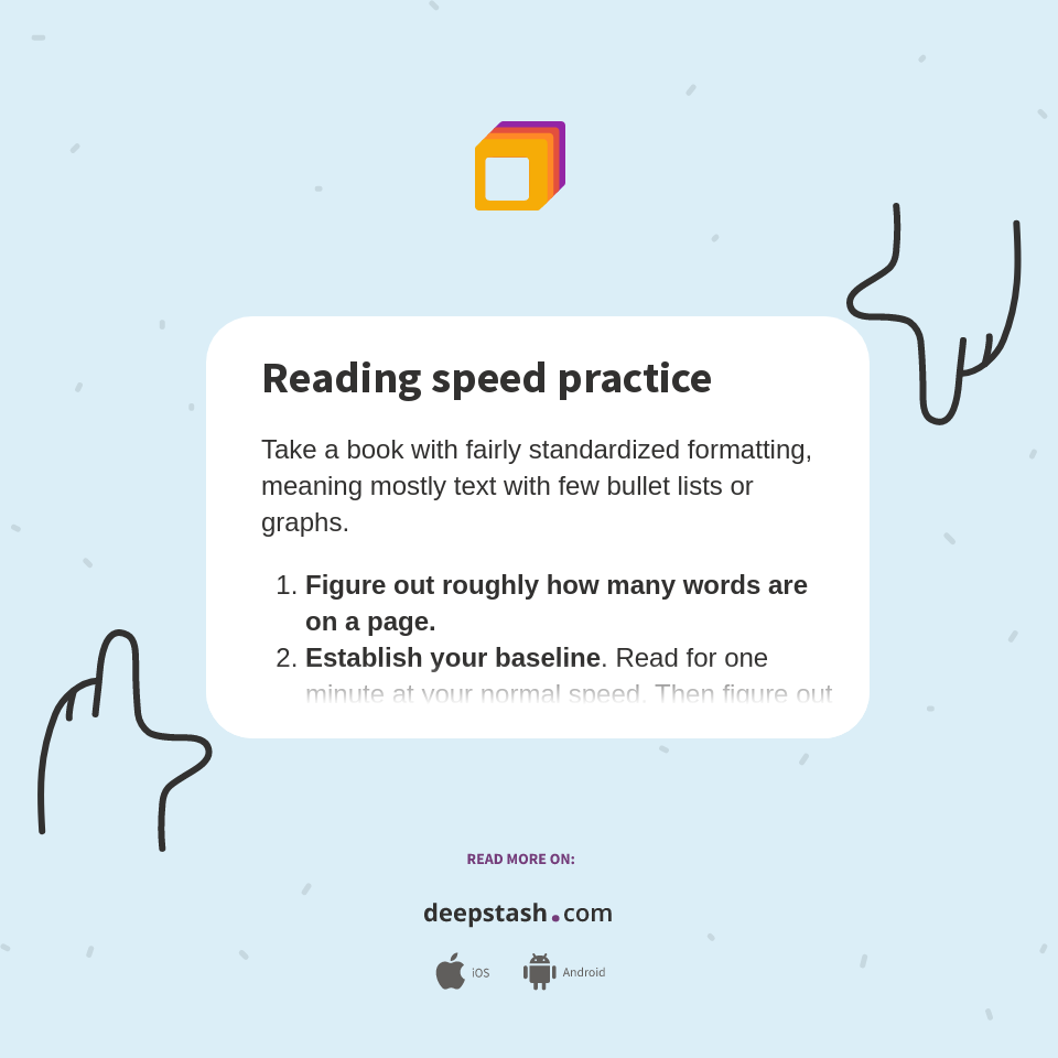 Reading speed practice - Deepstash
