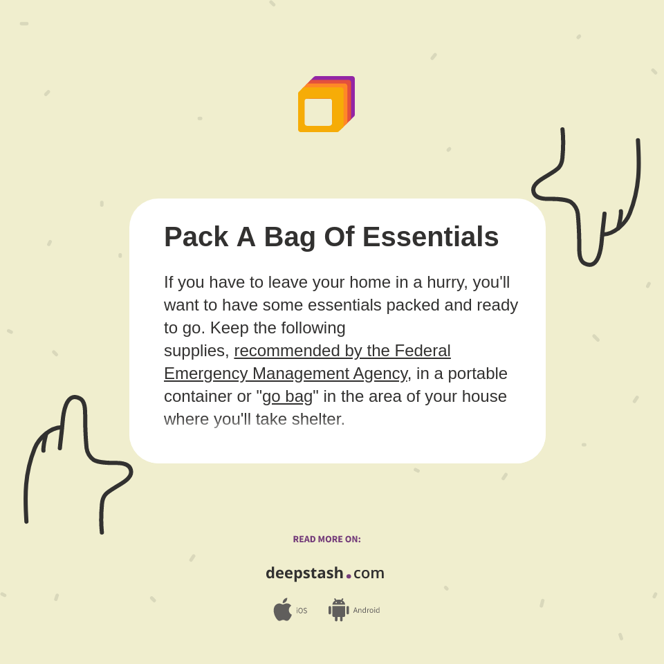 Pack A Bag Of Essentials - Deepstash