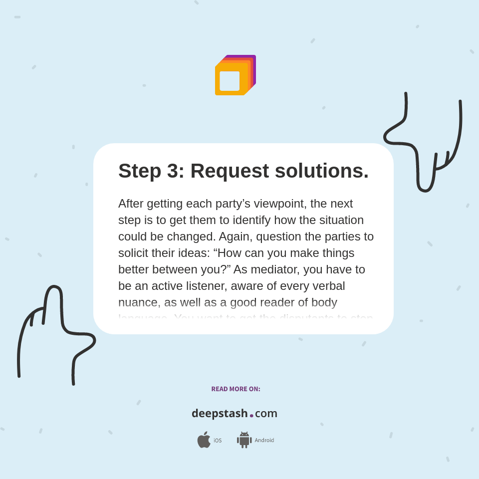 Step 3: Request solutions. - Deepstash