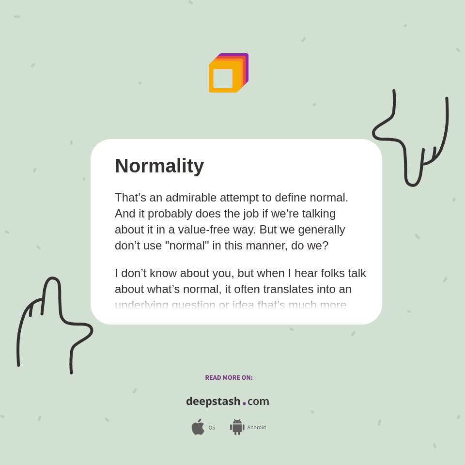 Normality - Deepstash