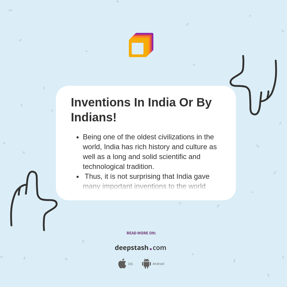 Inventions In India Or By Indians! - Deepstash