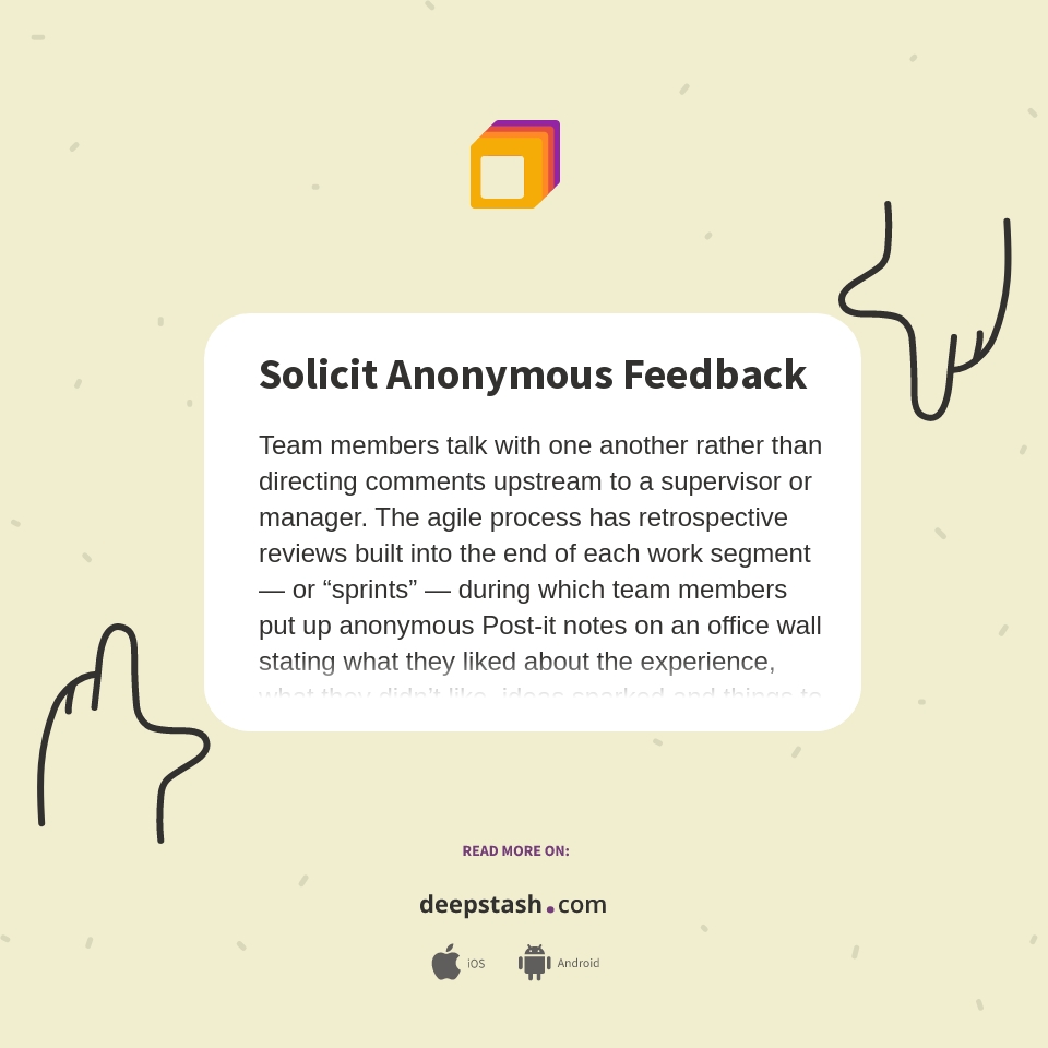 Solicit Anonymous Feedback - Deepstash