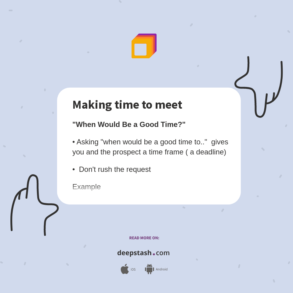 Making time to meet - Deepstash