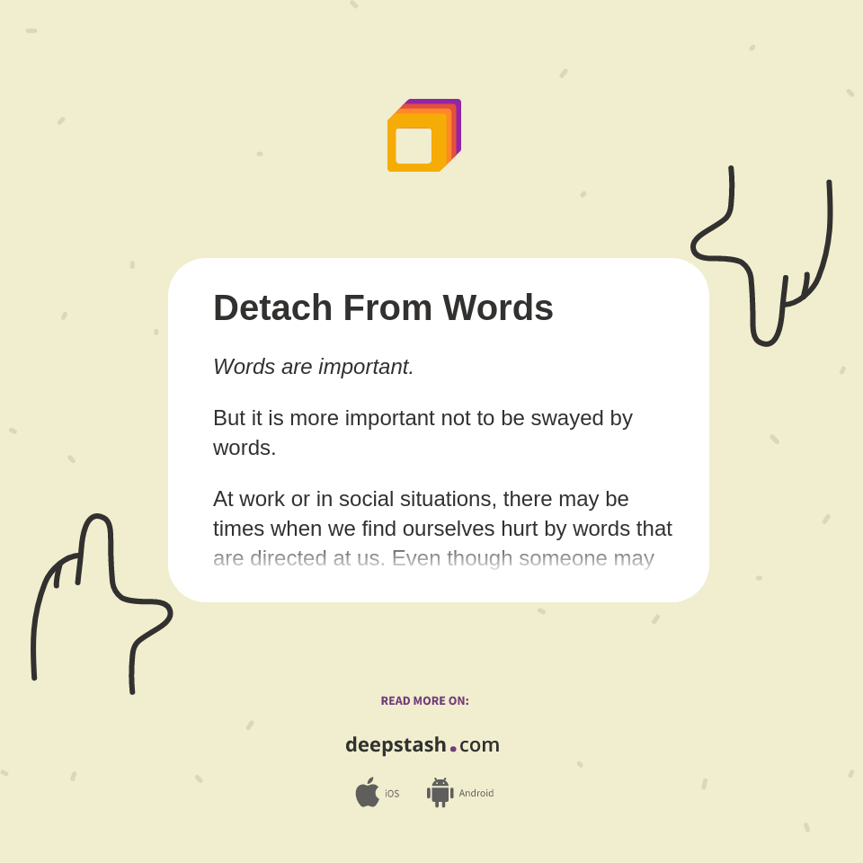 Detach From Words Deepstash detach-from-words-deepstash