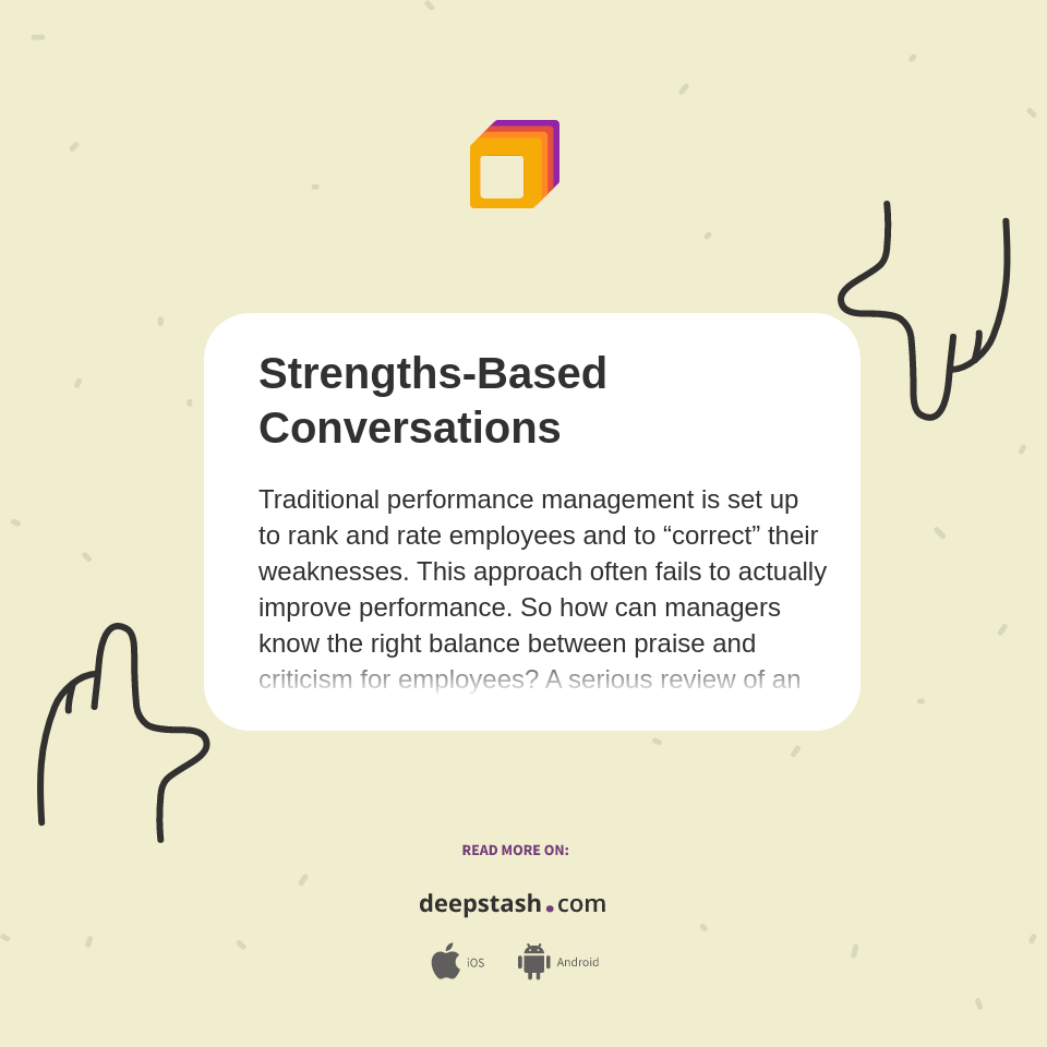 Strengths-Based Conversations - Deepstash