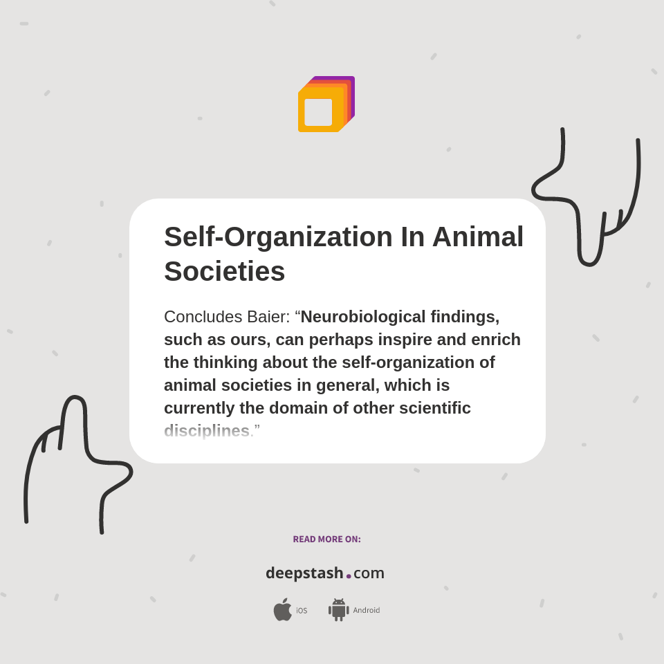 Self-Organization In Animal Societies - Deepstash