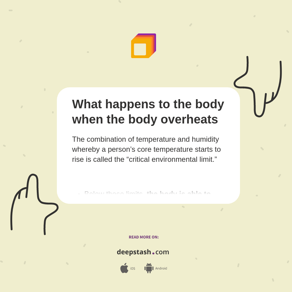 What happens to the body when the body overheats - Deepstash
