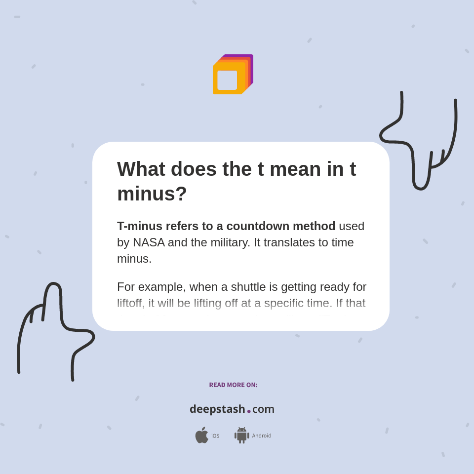 What does the t mean in t minus? - Deepstash