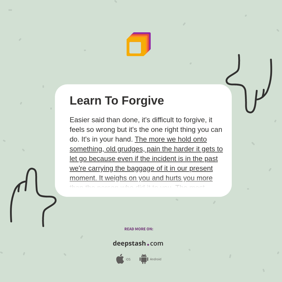 Learn To Forgive - Deepstash