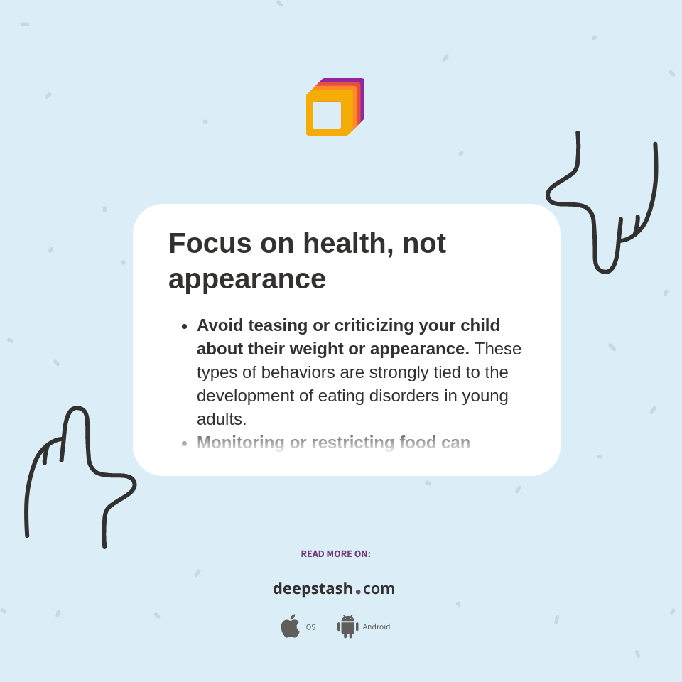 Focus on health, not appearance - Deepstash