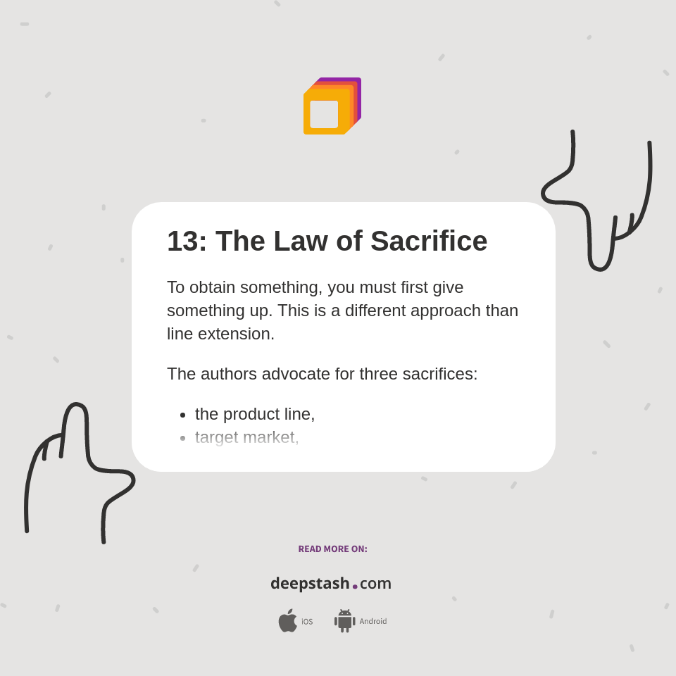 13: The Law of Sacrifice - Deepstash