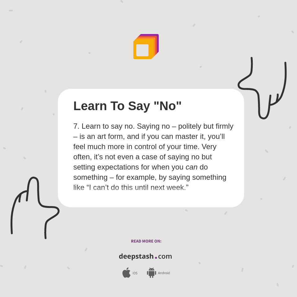 learn-to-say-no-deepstash