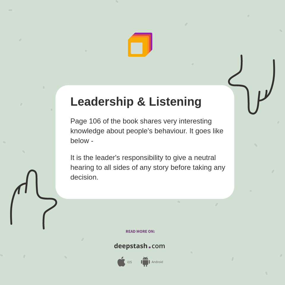 Leadership & Listening - Deepstash