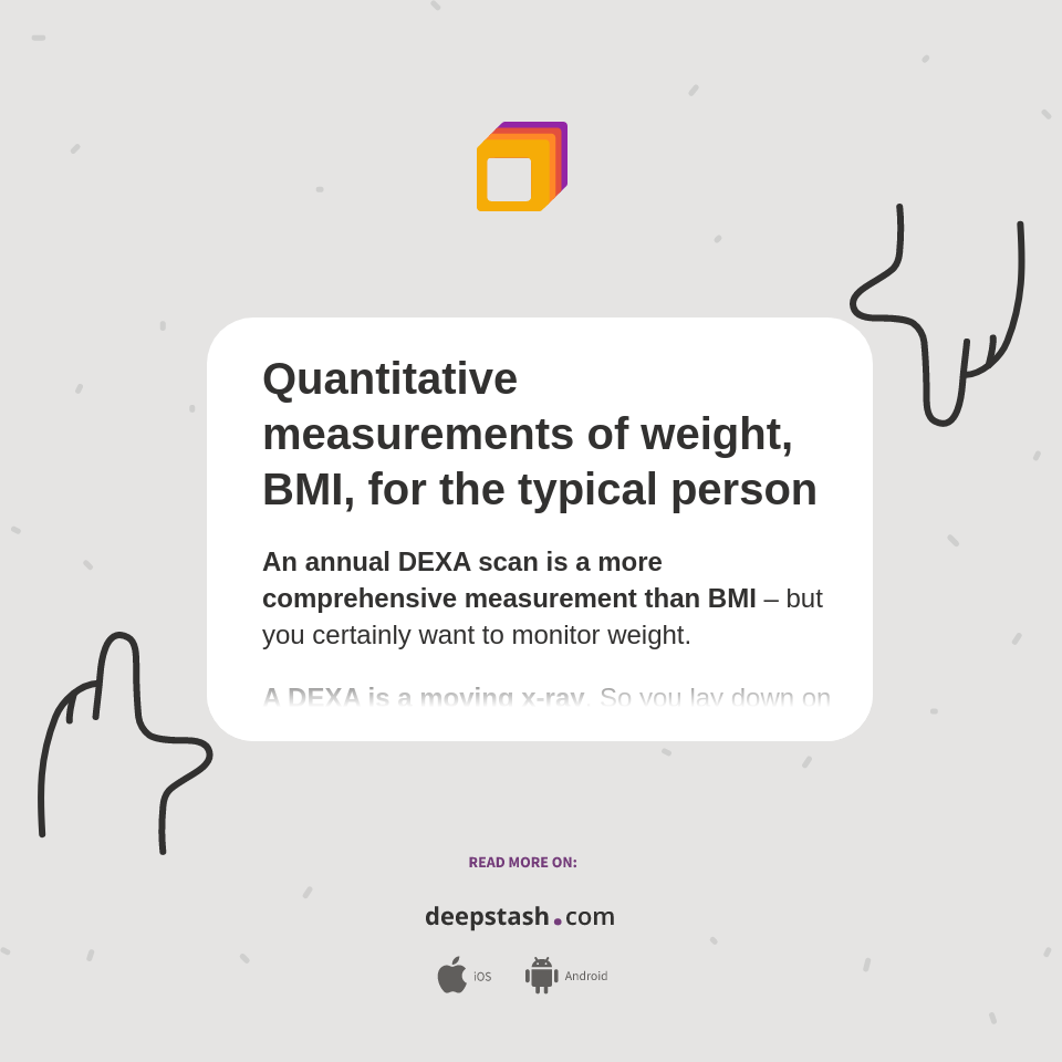 Quantitative measurements of weight, BMI, for the typical person - Deepstash