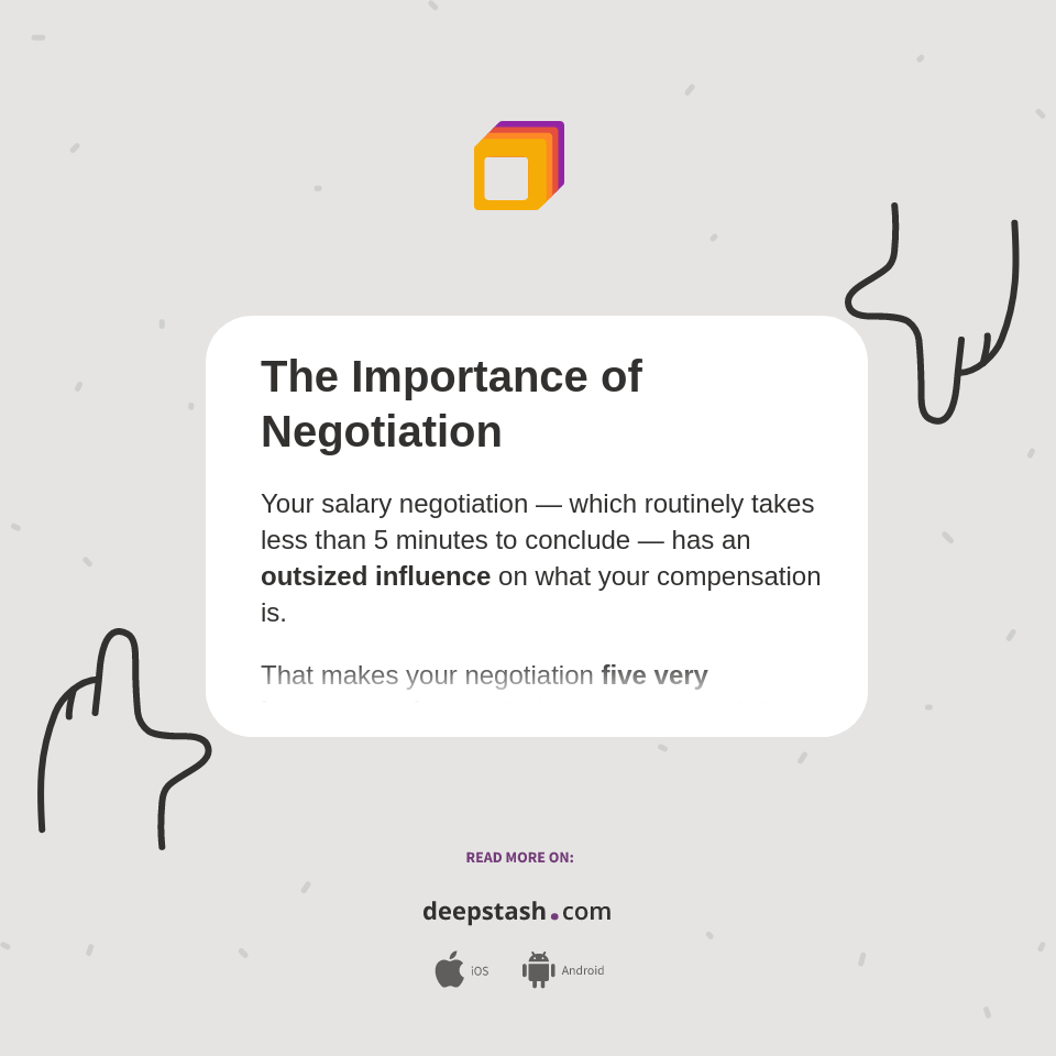 The Importance of Negotiation - Deepstash