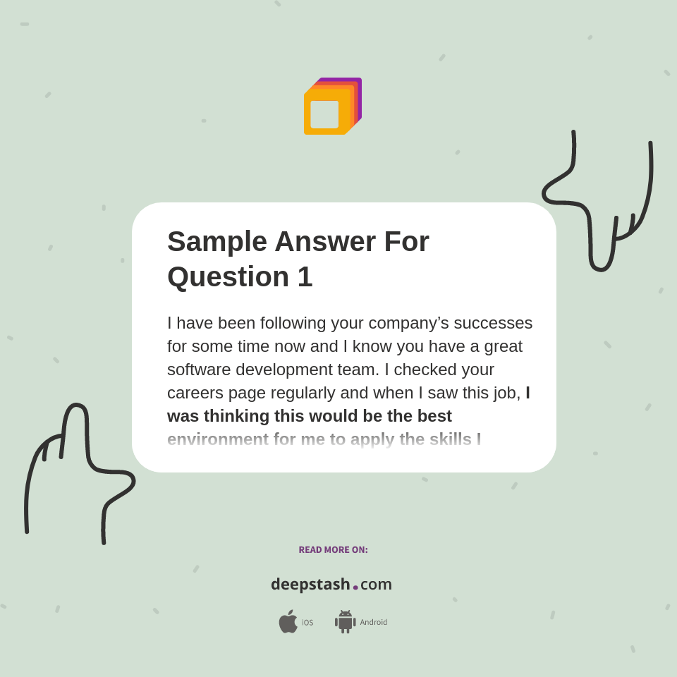 Sample Answer For Question 1 - Deepstash