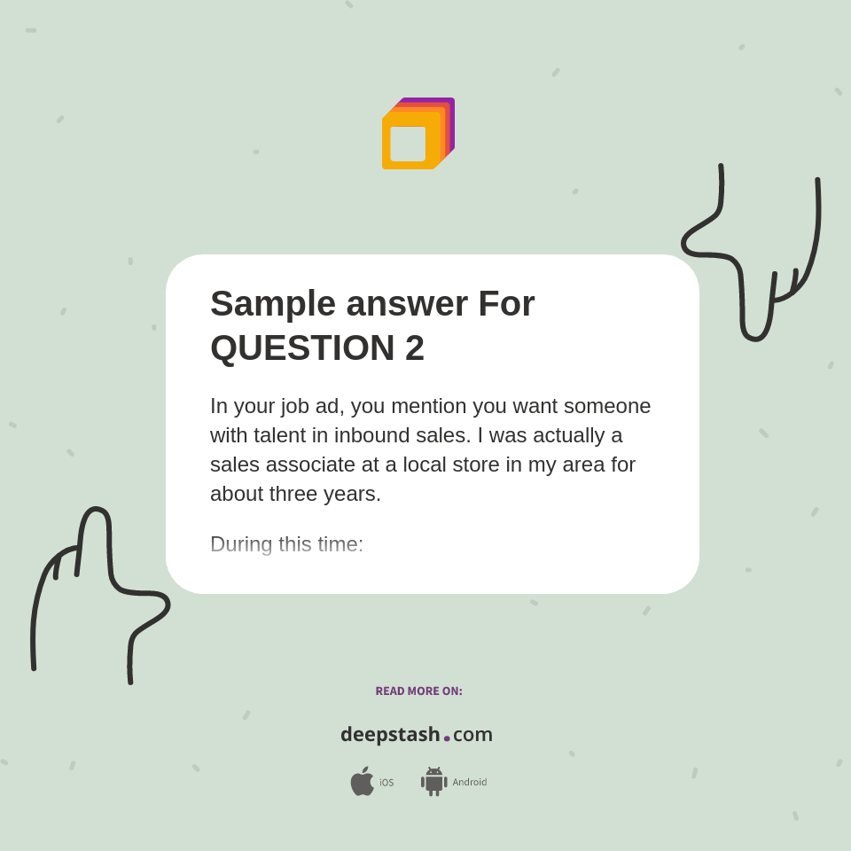 Sample answer For QUESTION 2 - Deepstash