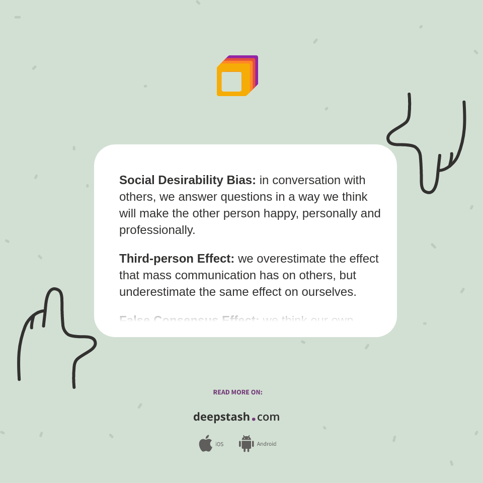 Social Desirability Bias: in conversation with others,... - Deepstash