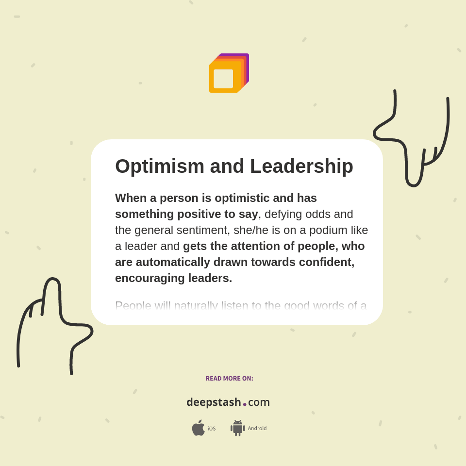Optimism and Leadership - Deepstash