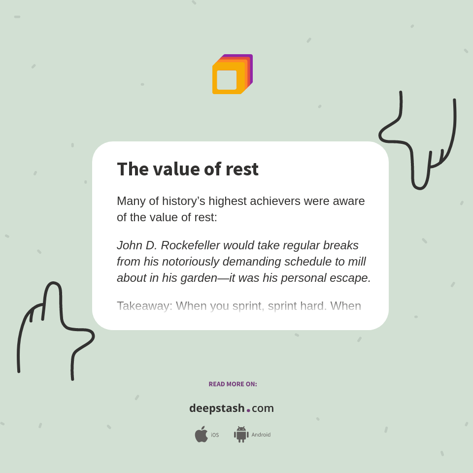 The value of rest - Deepstash