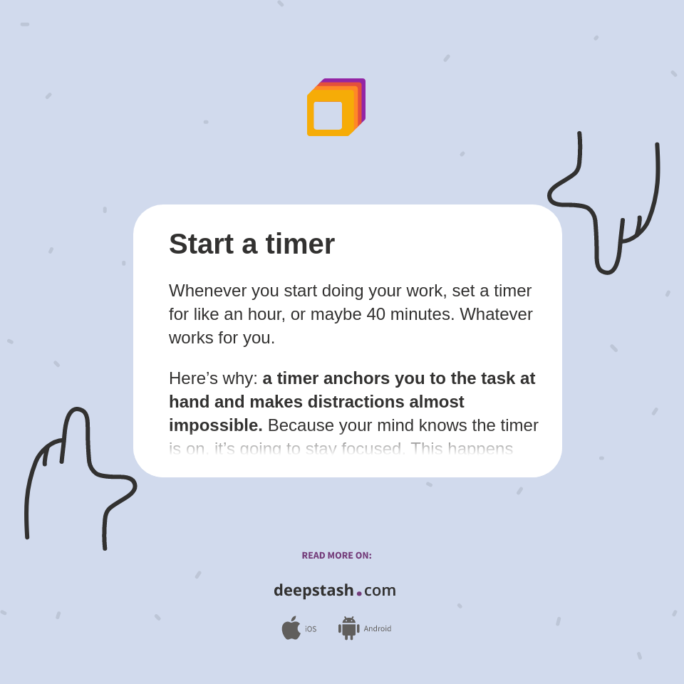 Start a timer - Deepstash