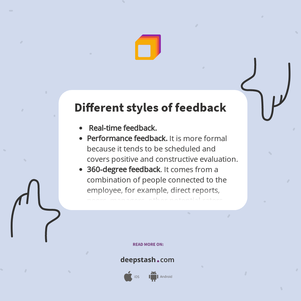 Different styles of feedback - Deepstash