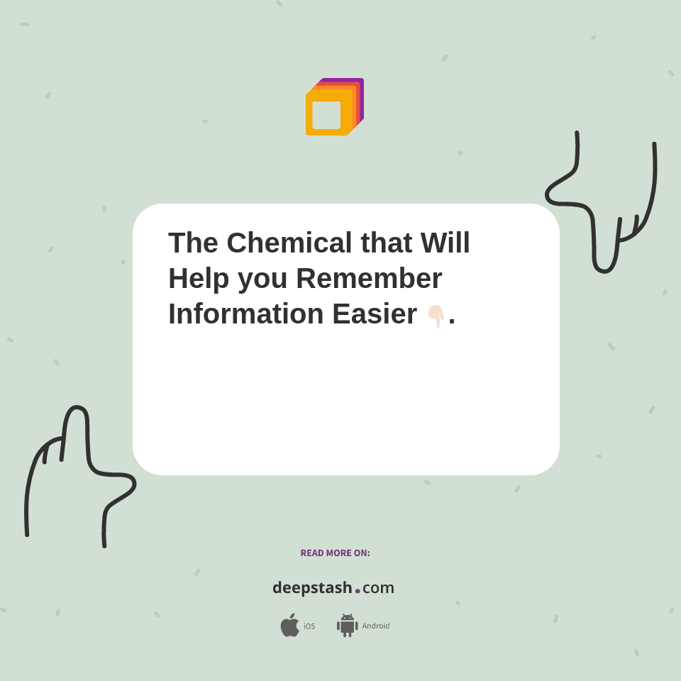 The Chemical that Will Help you Remember Information Easier 👇🏻. - Deepstash