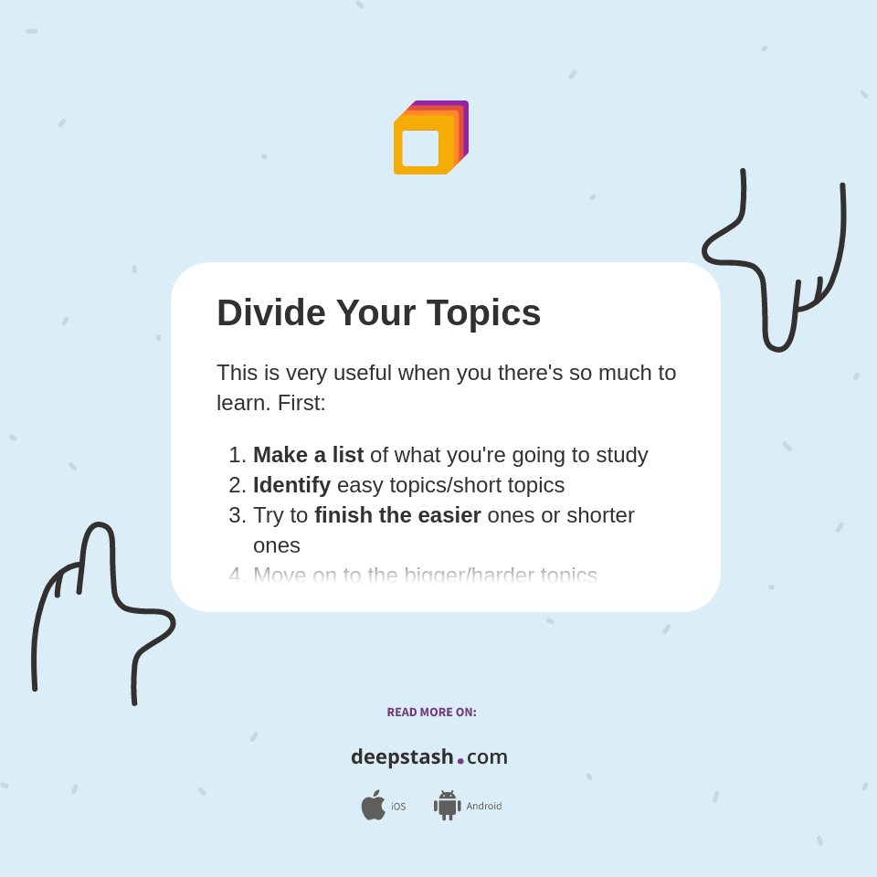 Divide Your Topics - Deepstash