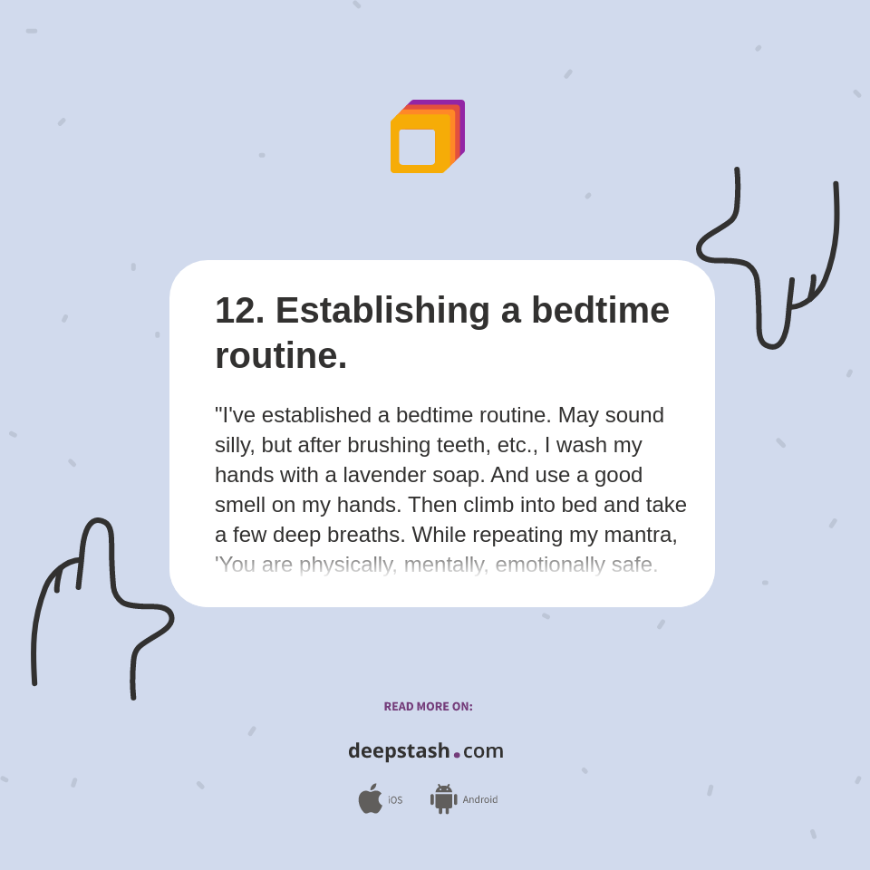 12. Establishing a bedtime routine. - Deepstash