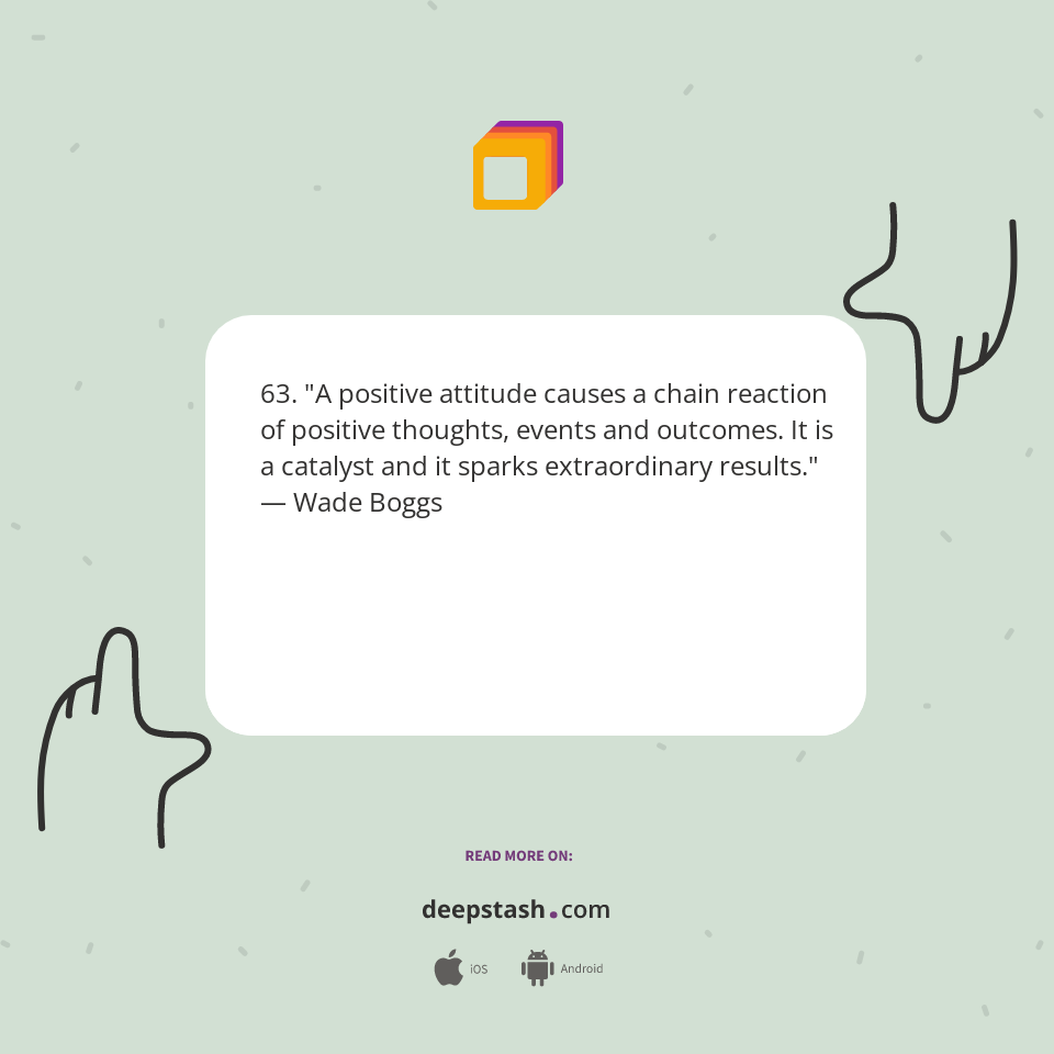 63. "A positive attitude causes a chain reaction of... - Deepstash