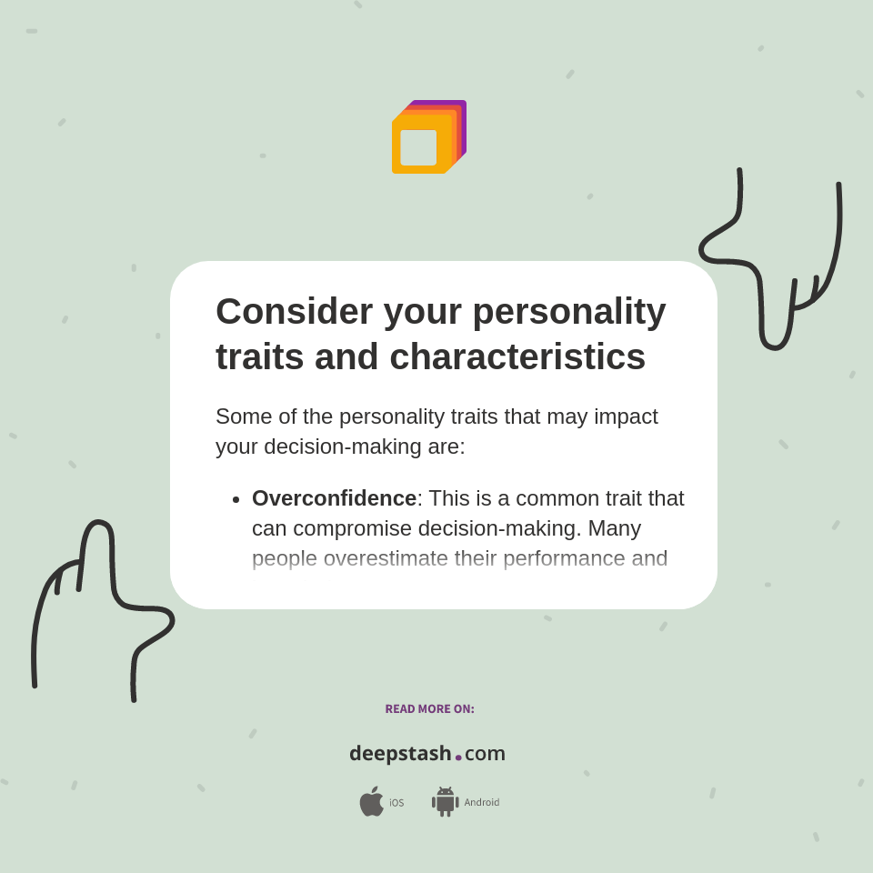 Consider your personality traits and characteristics - Deepstash