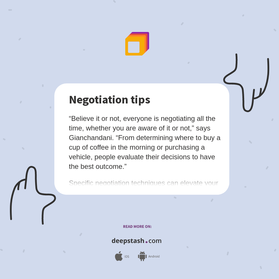 Negotiation tips - Deepstash