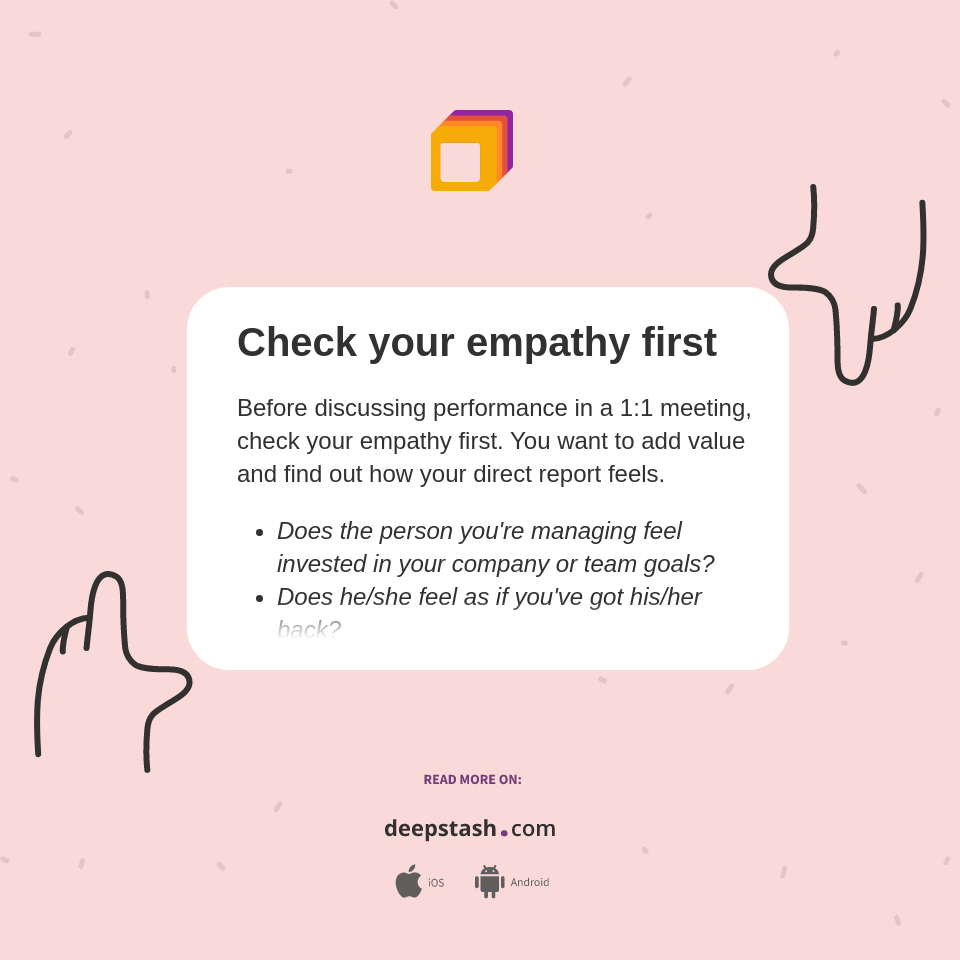 Check your empathy first - Deepstash
