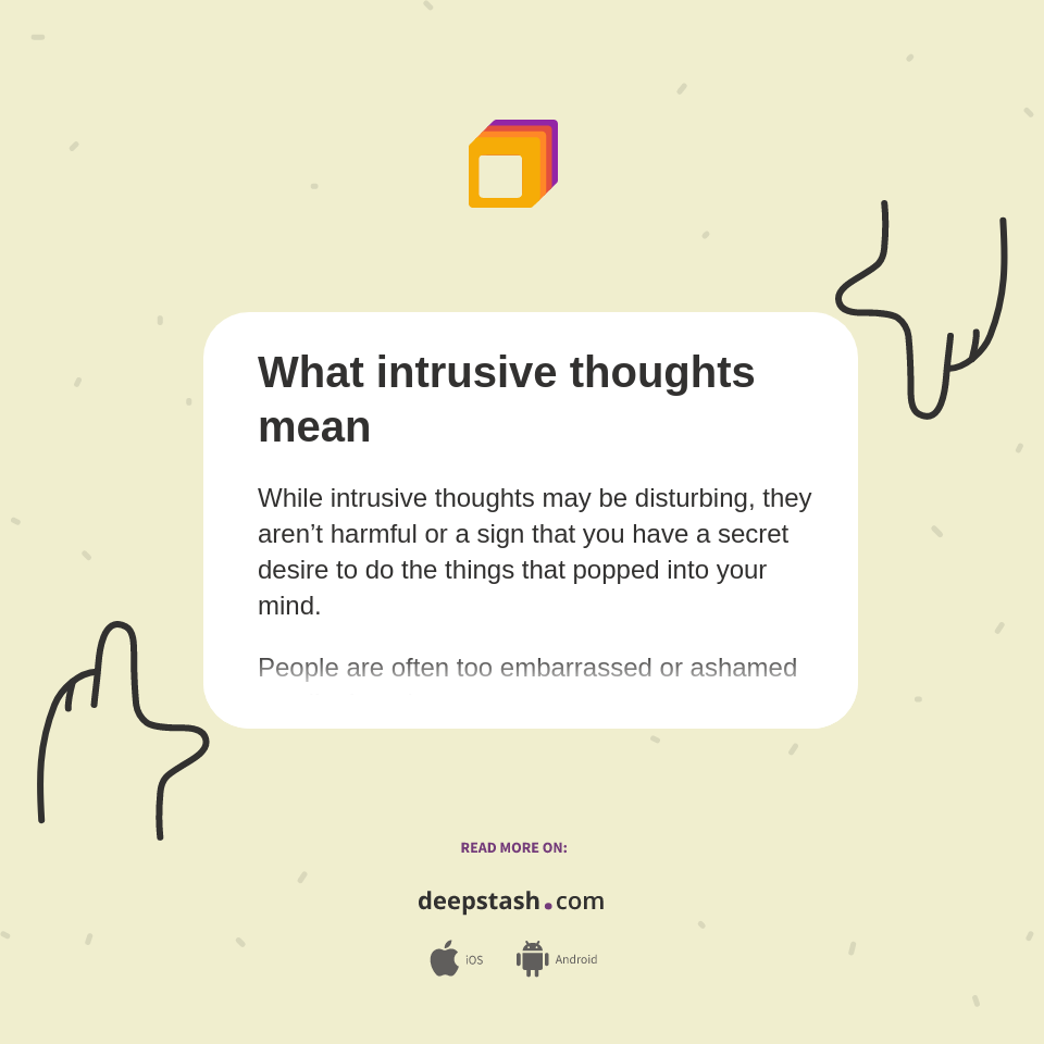 What intrusive thoughts mean - Deepstash