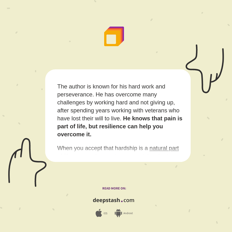 The author is known for his hard work... - Deepstash