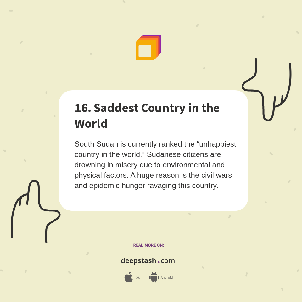 16. Saddest Country in the World - Deepstash