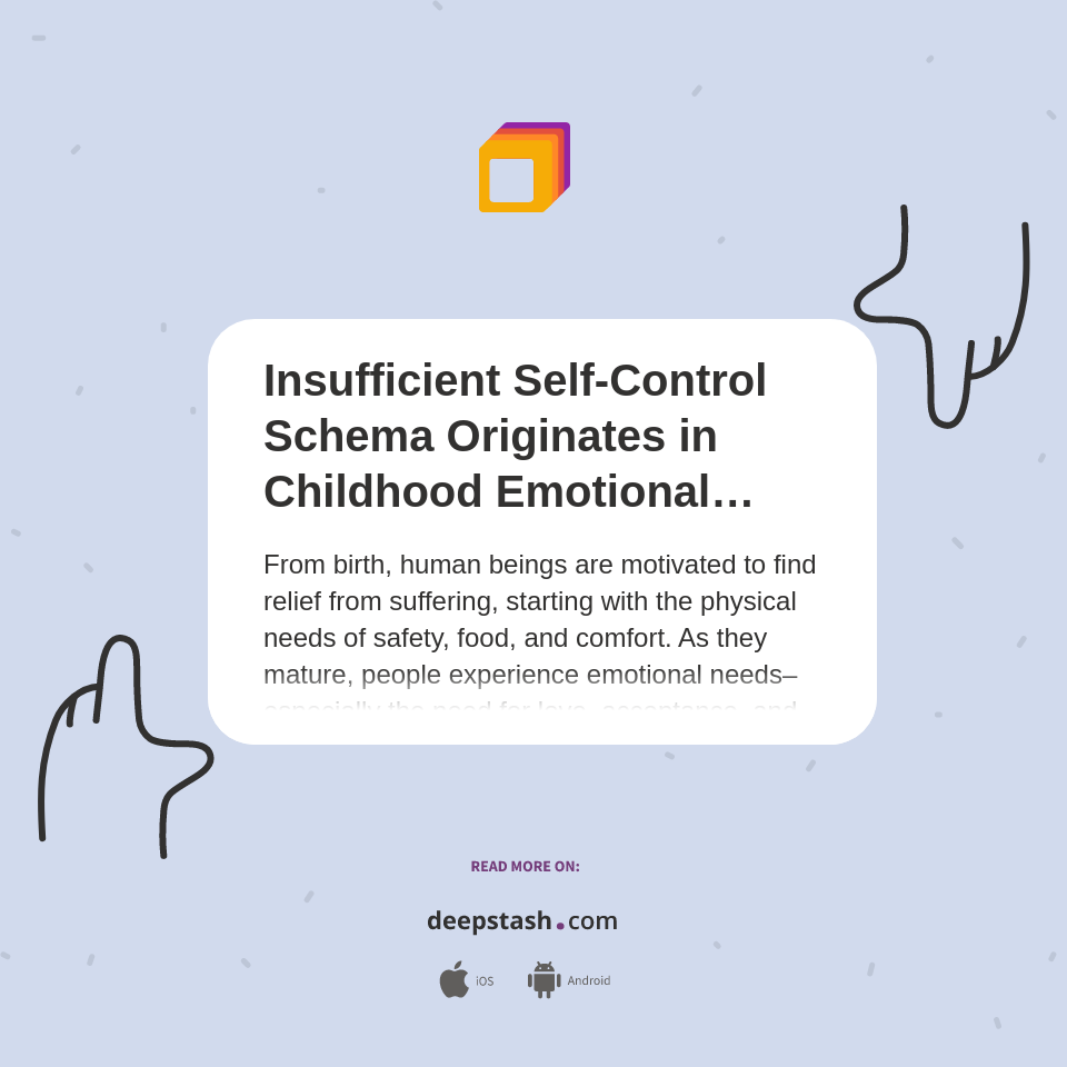 Insufficient Self-Control Schema Originates in Childhood Emotional ...