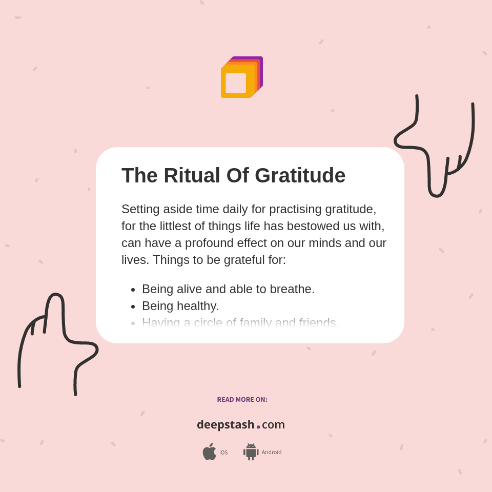 The Ritual Of Gratitude - Deepstash