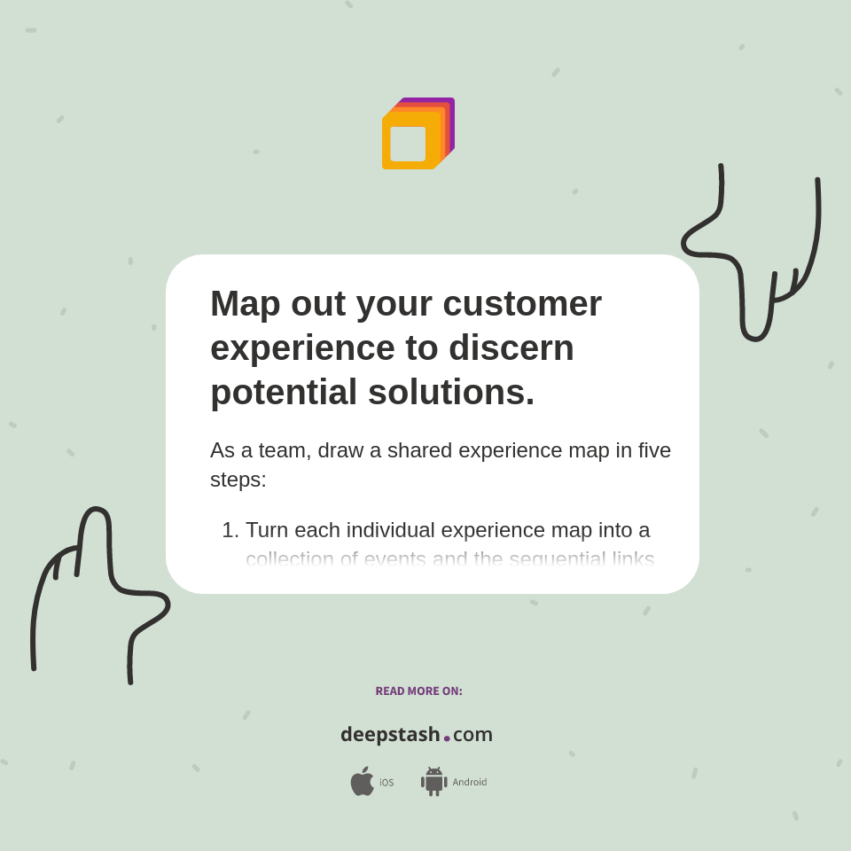 Map out your customer experience to discern potential solutions. - Deepstash