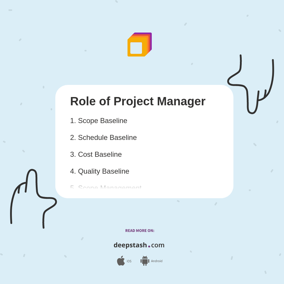 Role of Project Manager - Deepstash