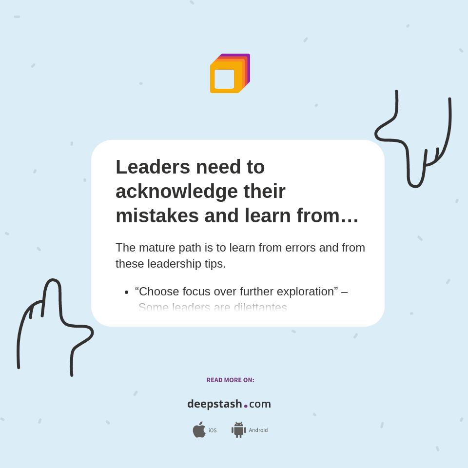 Leaders need to acknowledge their mistakes and learn from them -1 ...
