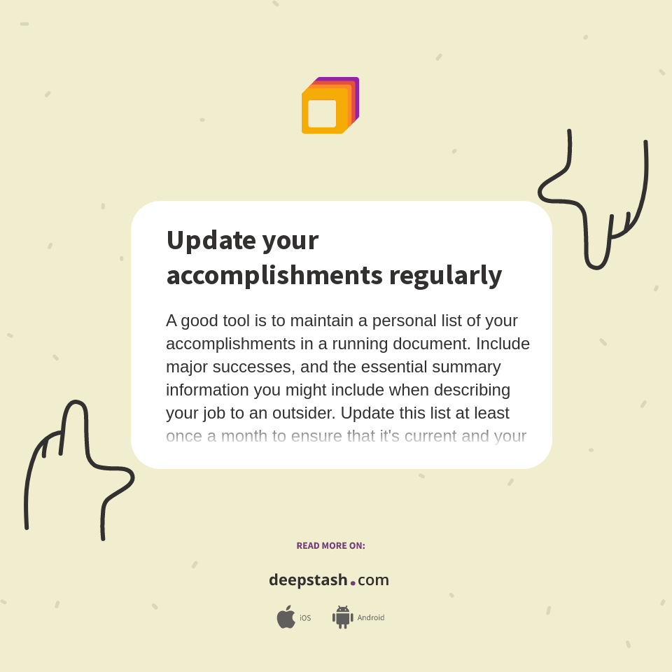 Update your accomplishments regularly - Deepstash