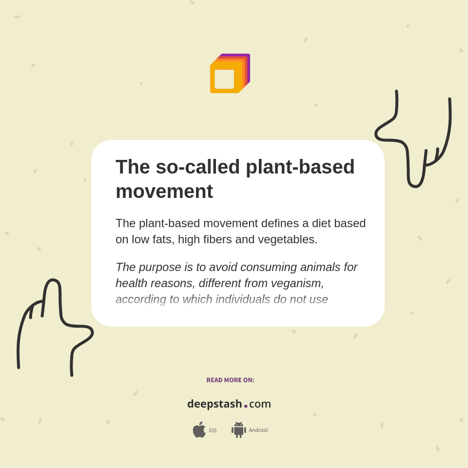 The so-called plant-based movement - Deepstash