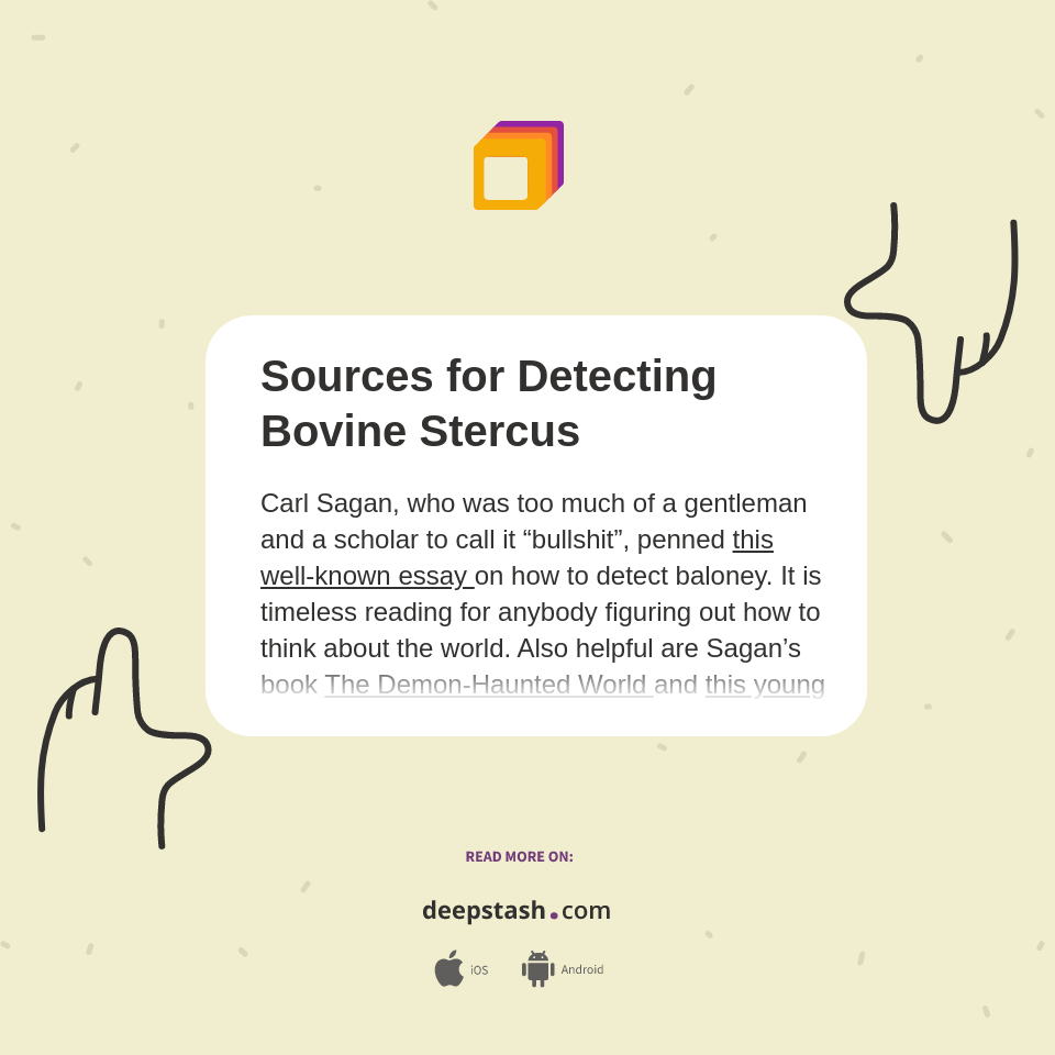 Sources for Detecting Bovine Stercus - Deepstash