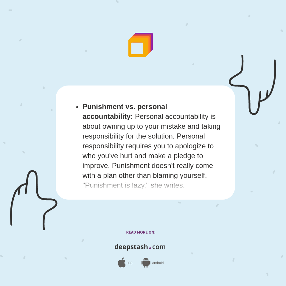 Punishment vs. personal accountability: Personal accountability ...